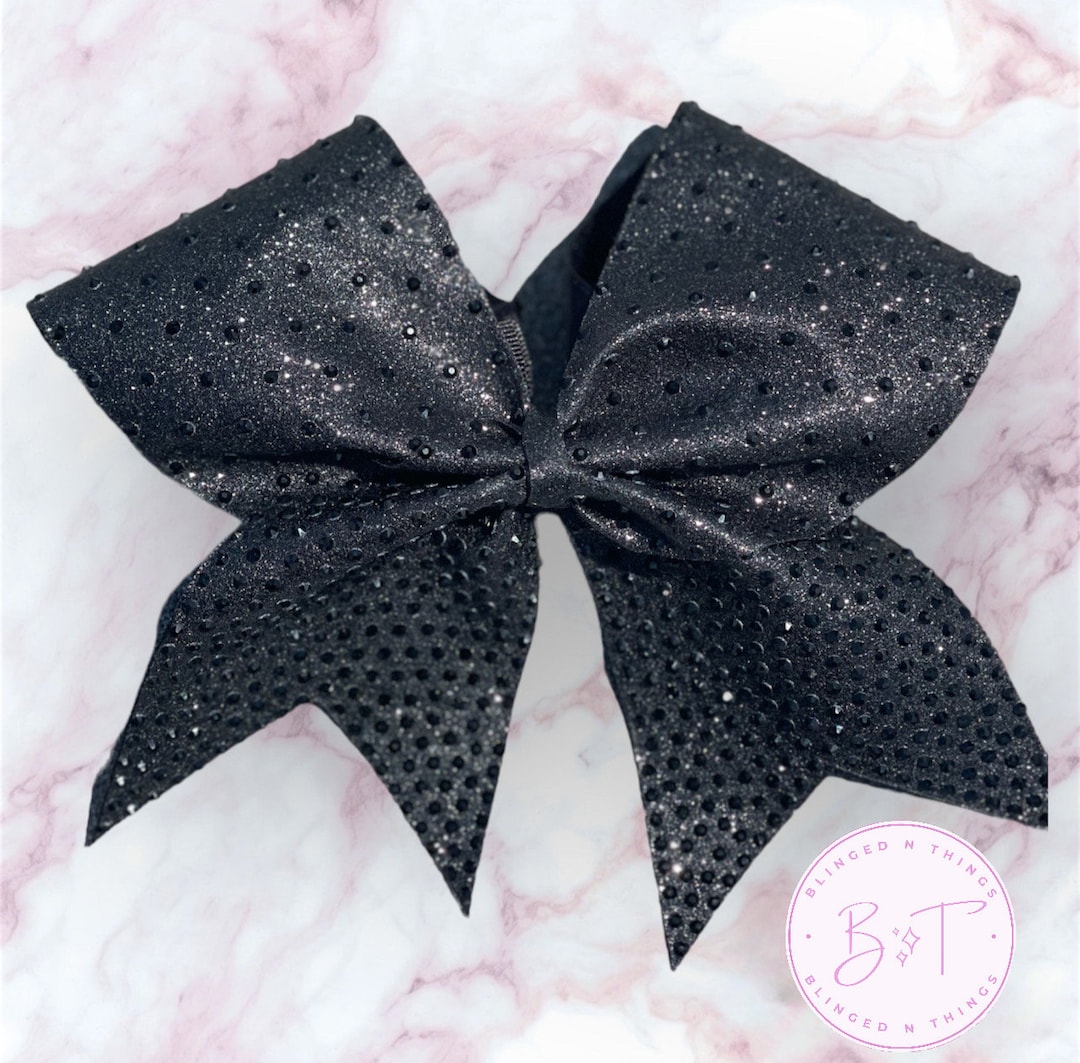 Black on Black 3 Inch Cheer Hair Bow - Etsy