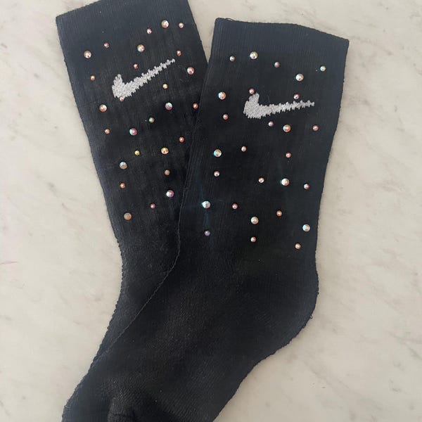 Rhinestone Socks - Etsy