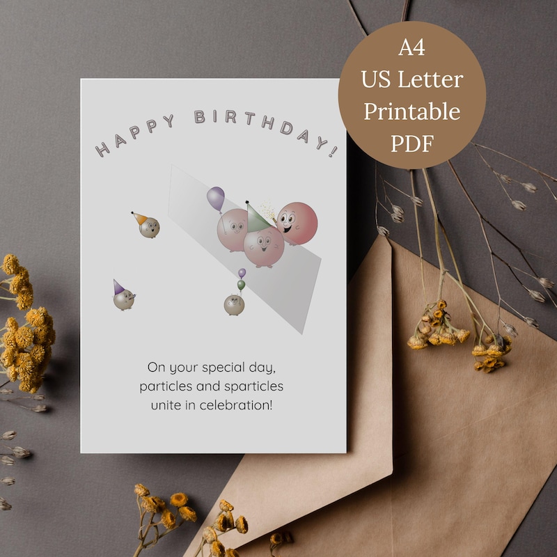 Birthday Card Physics - Etsy