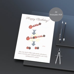 Printable Birthday Card Particle Physics Quarks and Color Confinement ...