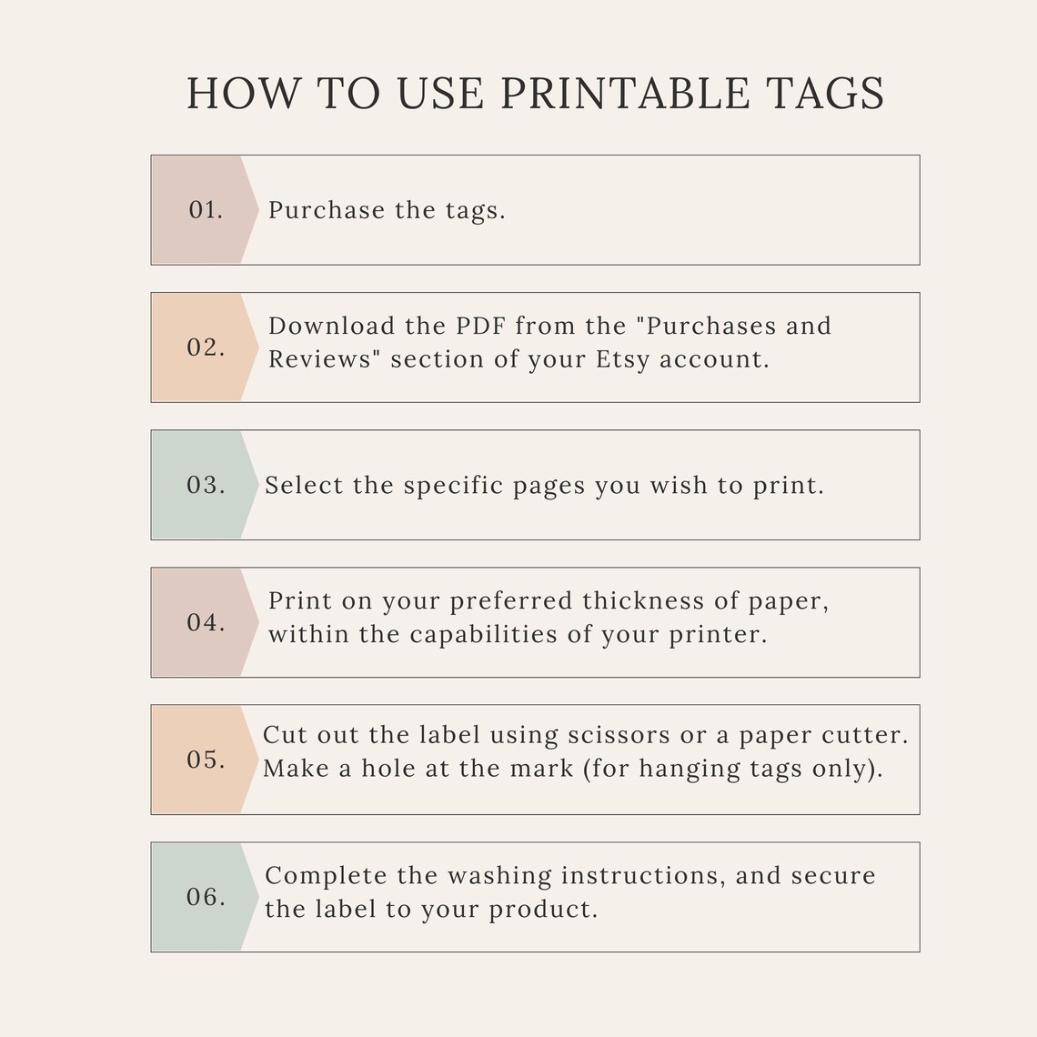 Printable Tag Washing Instructions, Handmade Products, Knit, Crochet ...