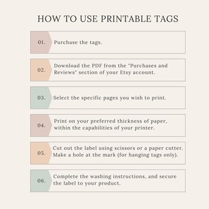 Printable Tag Washing Instructions, Handmade Products, Knit, Crochet ...