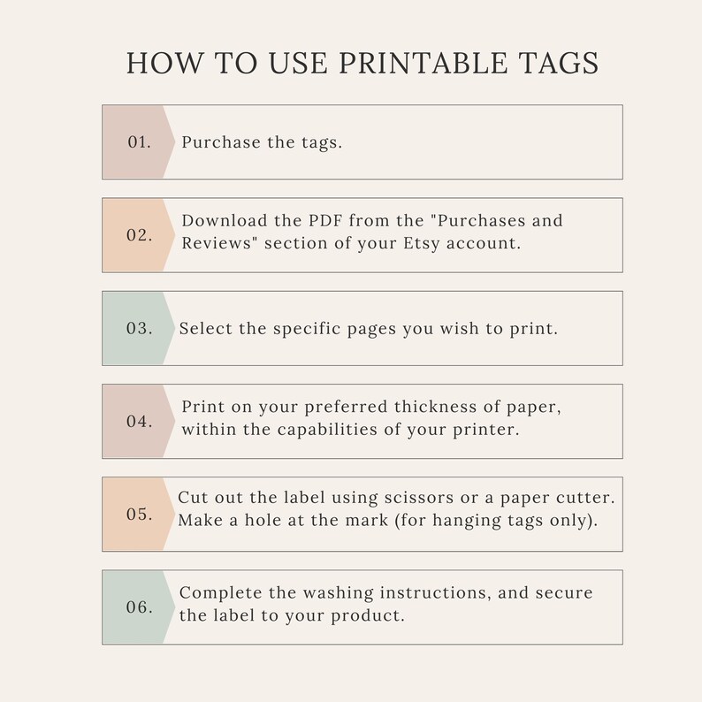 Printable Tag Washing Instructions, Handmade Products, Knit, Crochet ...