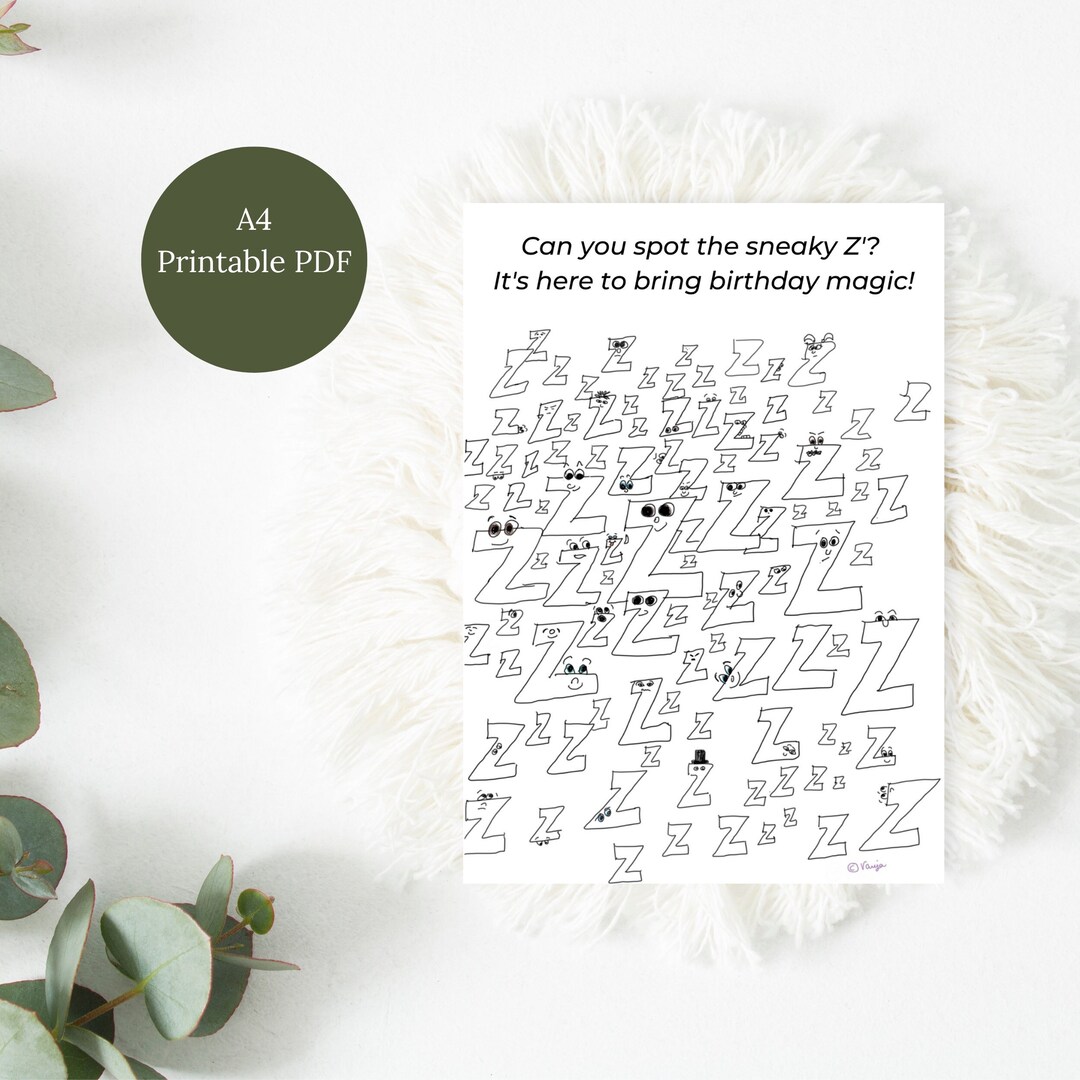 Printable Birthday Card Particle Physics Z' z-prime A4 4 Card ...