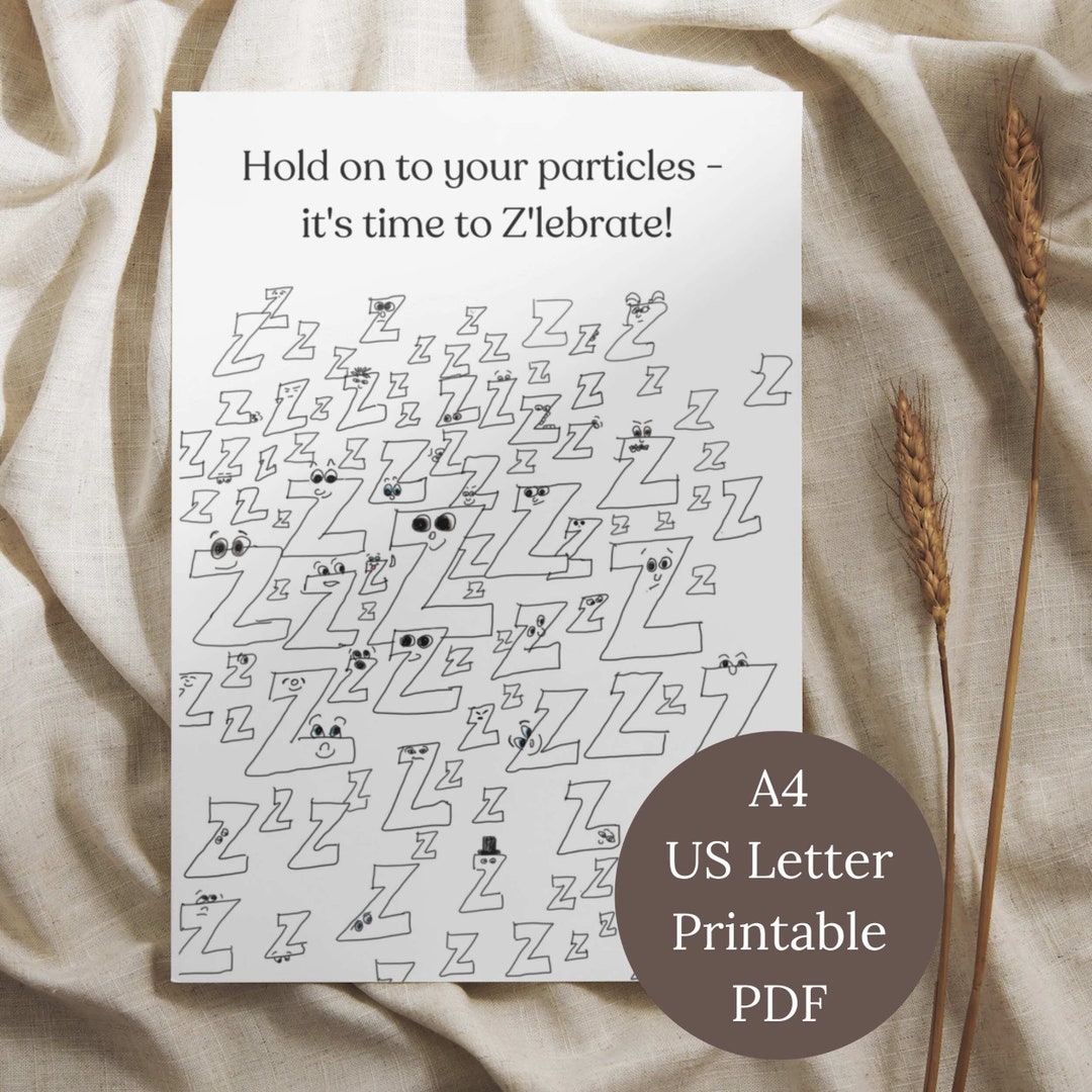 Printable Greeting Card or Party Invitation | Particle Physics | Z' (z ...