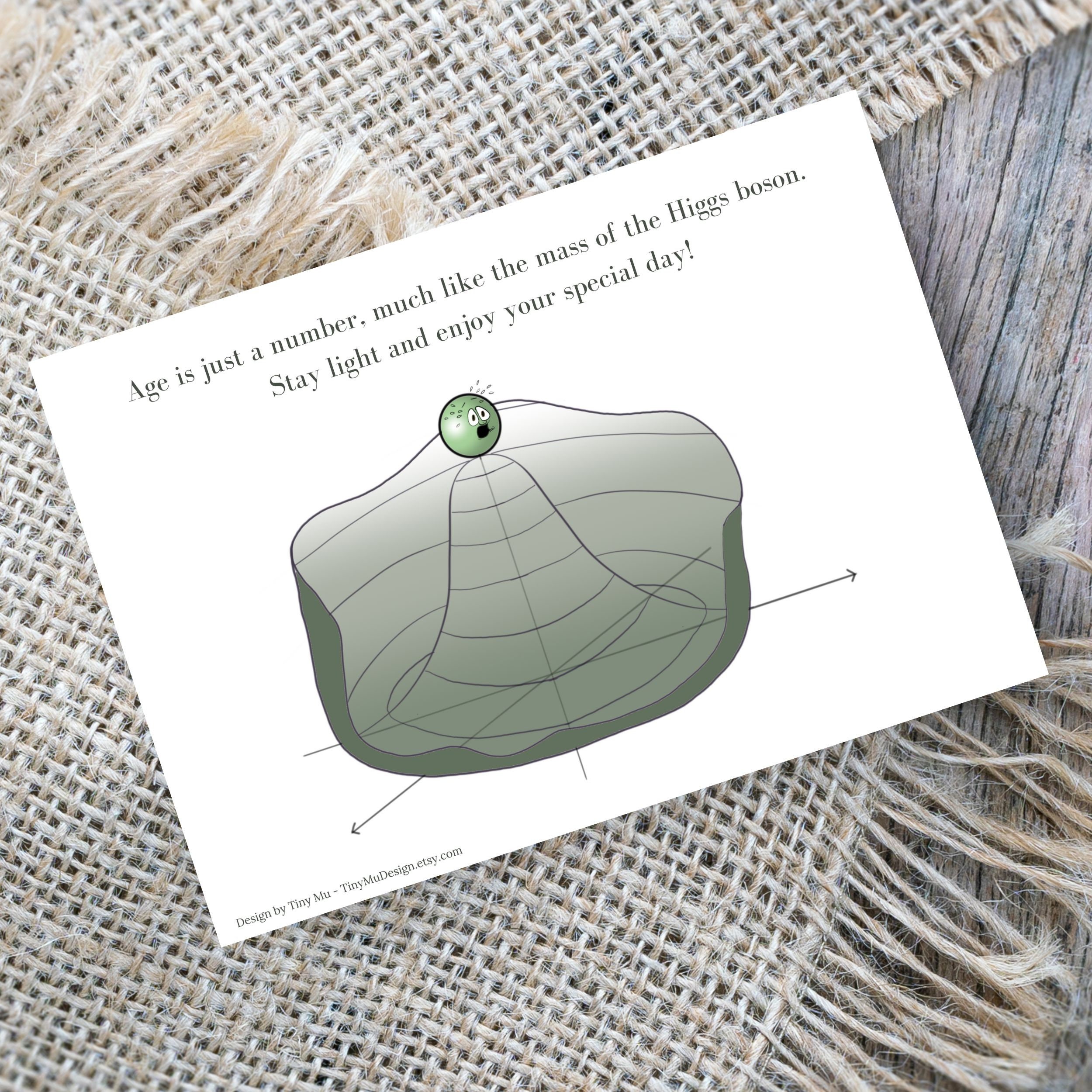 Printable Birthday Card | Particle Physics | Higgs Boson | Hand-drawn ...