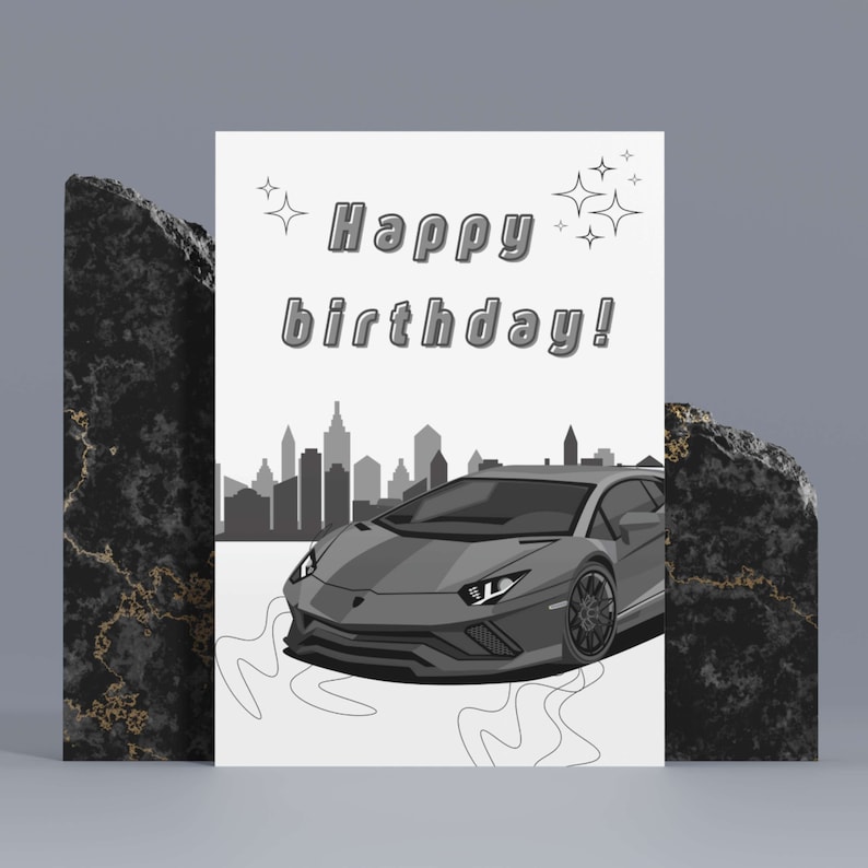 Printable Birthday Card Luxury Lamborghini Birthday Card - Etsy