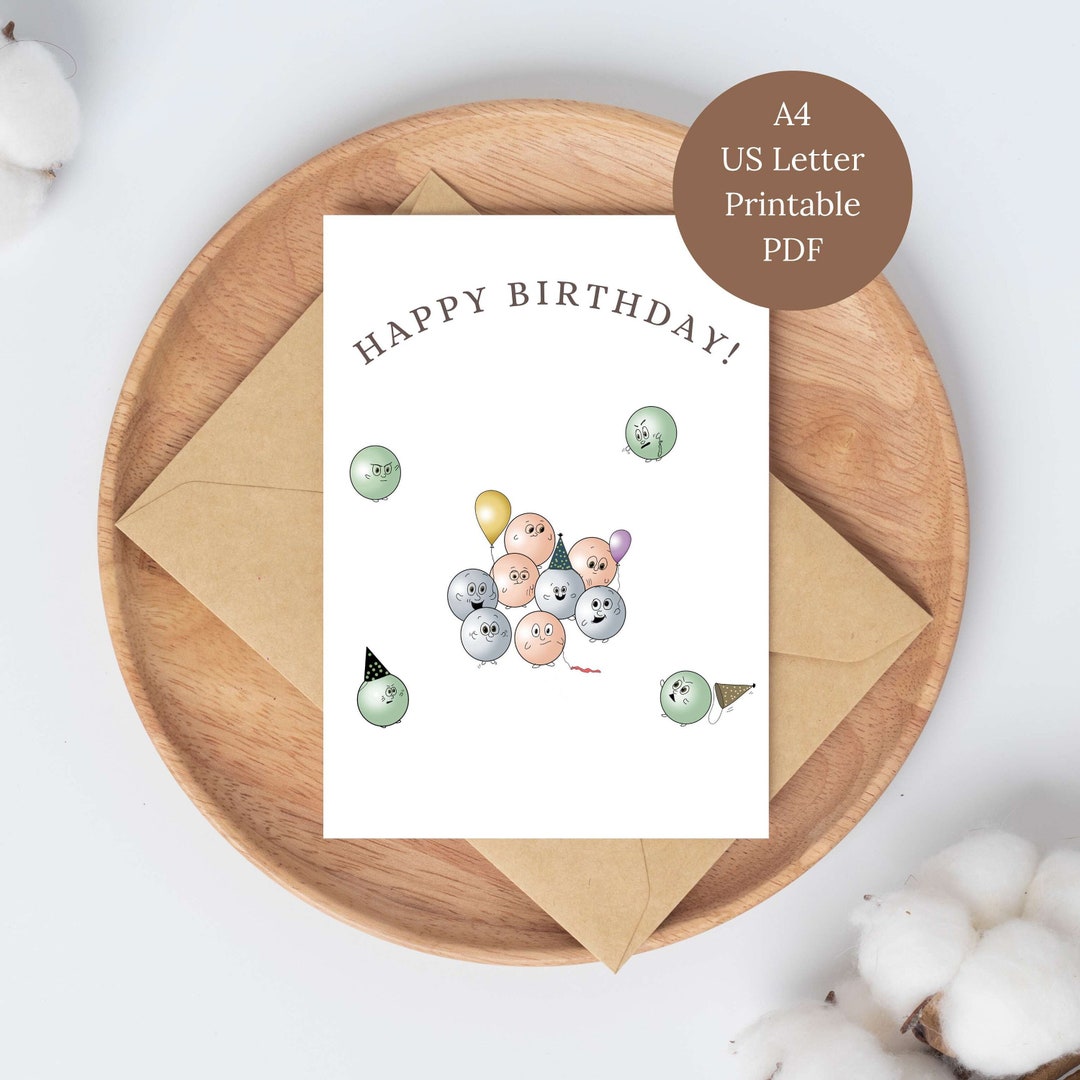 Particle Physics Printable Birthday Card, Electrons, Neutrons and ...