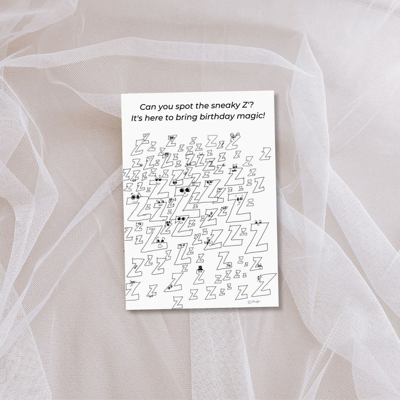 Printable Birthday Card Particle Physics Z' z-prime A4 4 Card ...