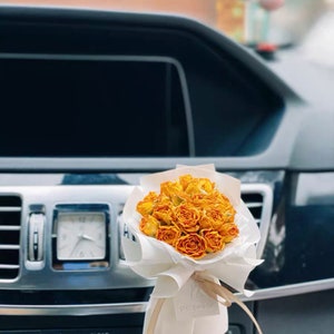 Handmade Mini Natural Dried Flower Bouquet Car Accessories Vent Clip ...