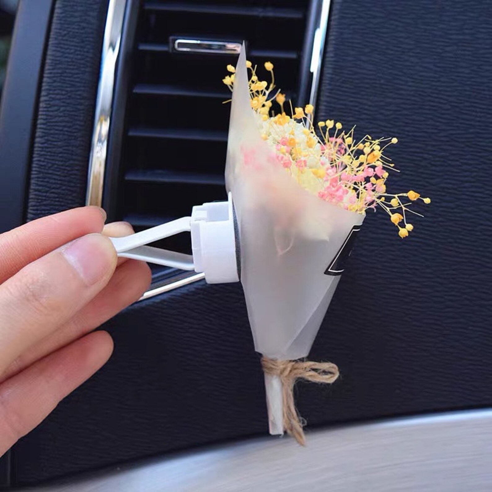 Colorful Natural Dried Flower Bouquet Car Accessories Vent - Etsy