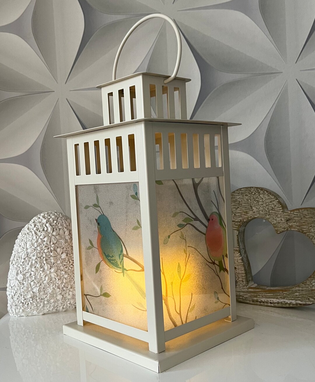 Stained Glass Effect Personalised Lantern Gift, Birthday, Thank You ...