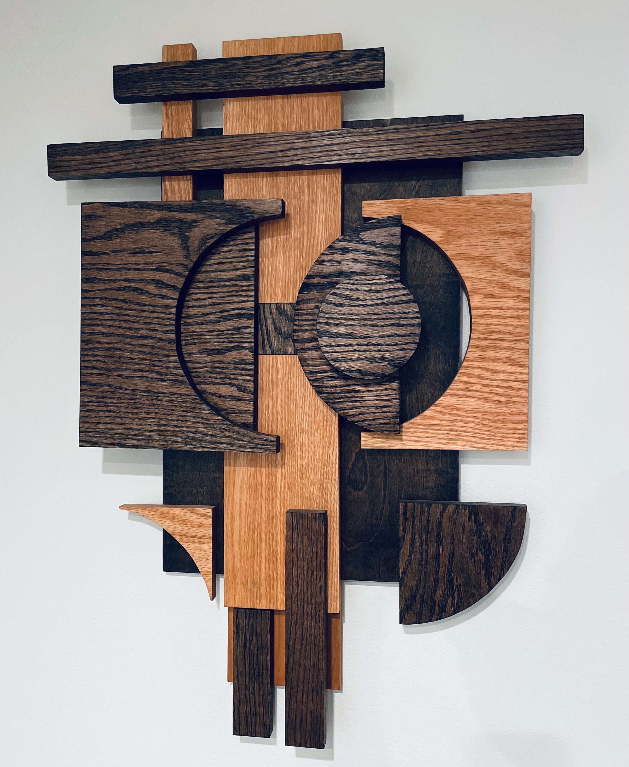 Abstract Geometric Wood Wall Sculpture, Modern 3D Wall Art, One-of-a ...