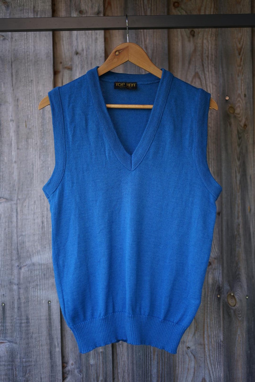 Vintage Blue Wool Knit Sweater Vest, Finland XS-M - Etsy