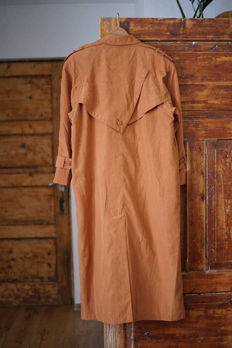 Vintage Rust Orange Color Trench Coat Duster Coat - Etsy