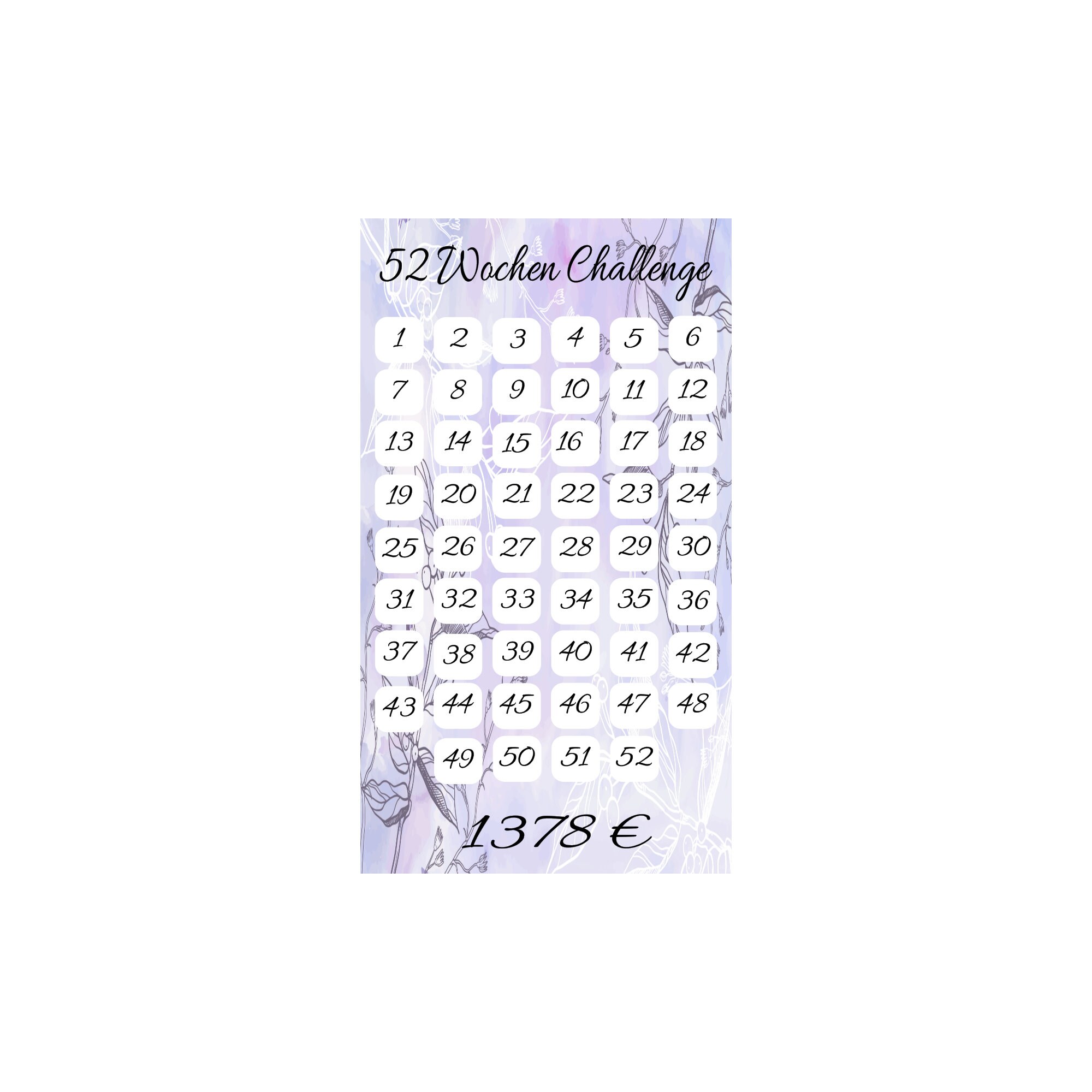 52 Wochen Challenge Budget...Sparchallenge Vintage A6 - Etsy.de