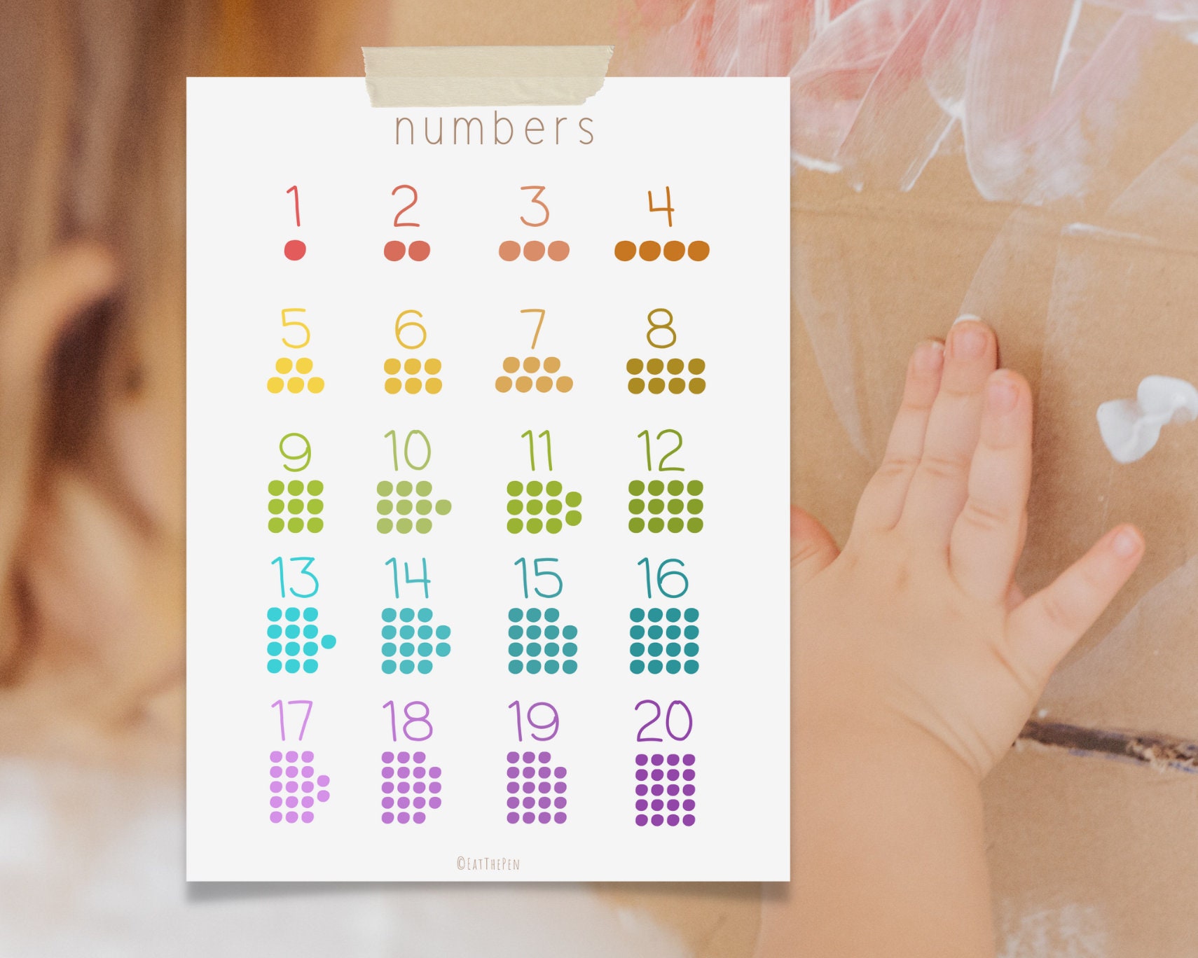 Rainbow Number Dots Counting 1-20, Home School Learning Educational ...