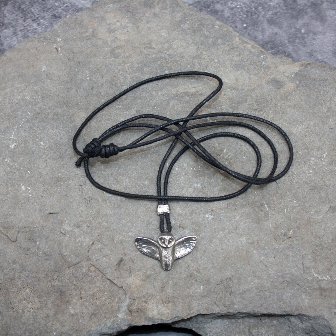 Midnight Owl Totem in Pewter, Amulet, Gothic Jewelry, Goblincore, Barn ...
