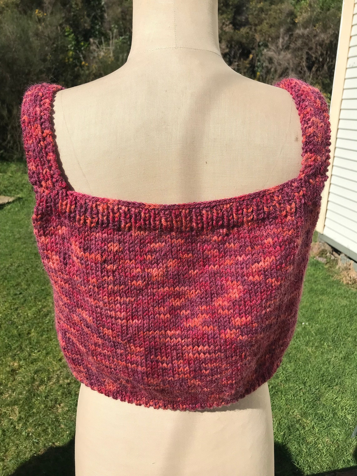 Hand Knit New Zealand Wool & Alpaca Cropped Cami Tank Top in Red ...