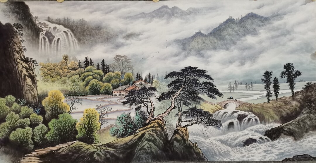 Original Chinese Ink and Wash Painting Hand Painting Chinese Landscape ...