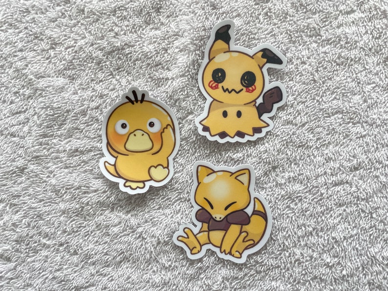 Cute Pokemon Chibi Matte Die Cut Sticker Bundle Charmander, Ditto ...