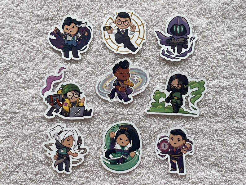 Cute Valorant Chibi Agents Matte Die Cut Sticker Bundle - Etsy