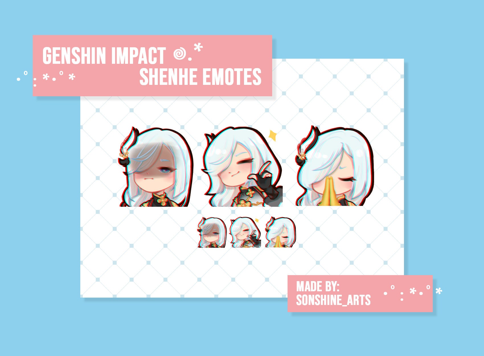 3 Genshin Impact Shenhe Emotes - Etsy