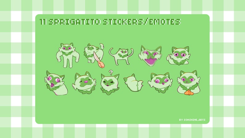 11 Sprigatito Meme Stickers/emotes - Etsy
