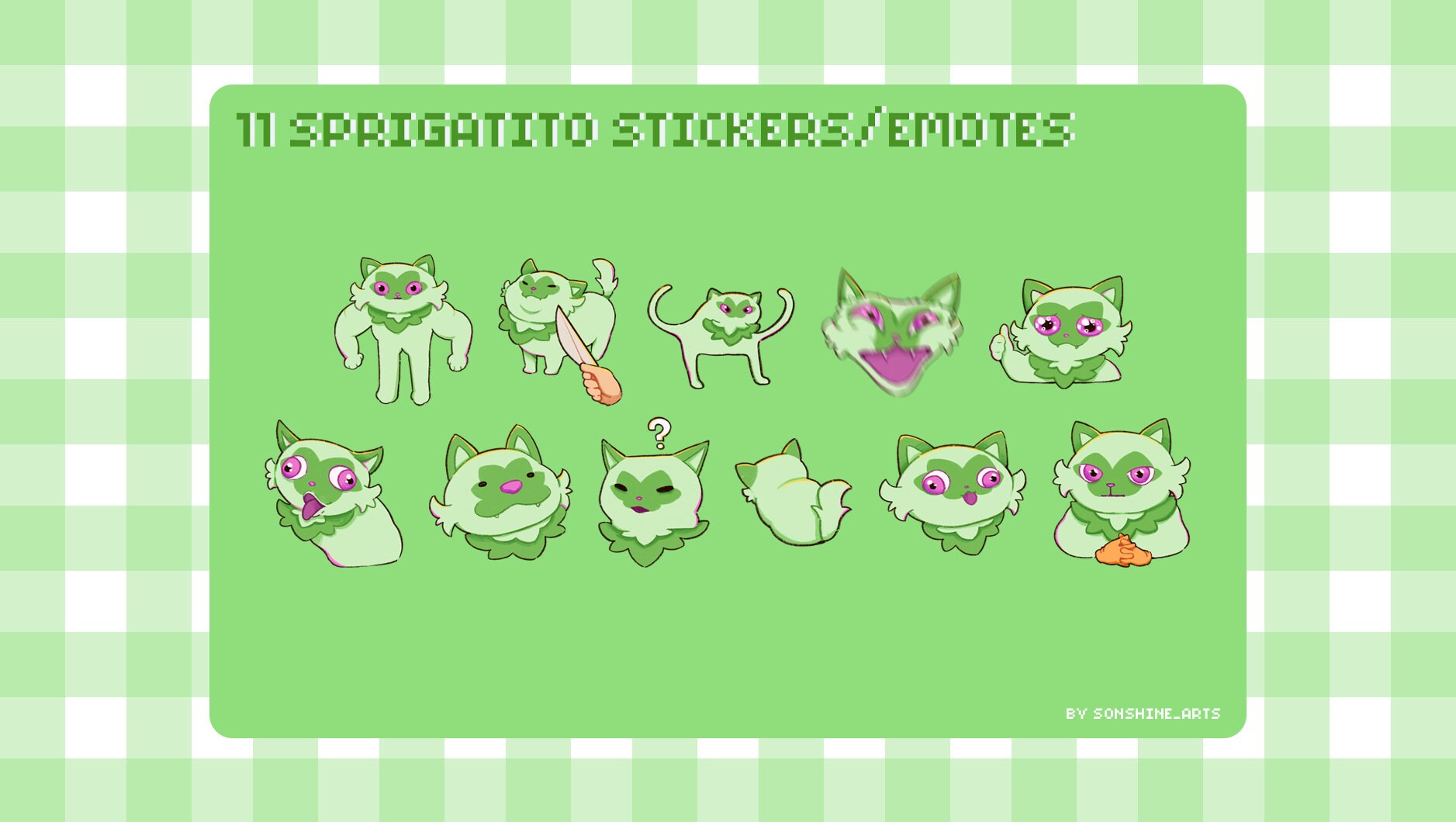 11 Sprigatito Meme Stickers/emotes - Etsy