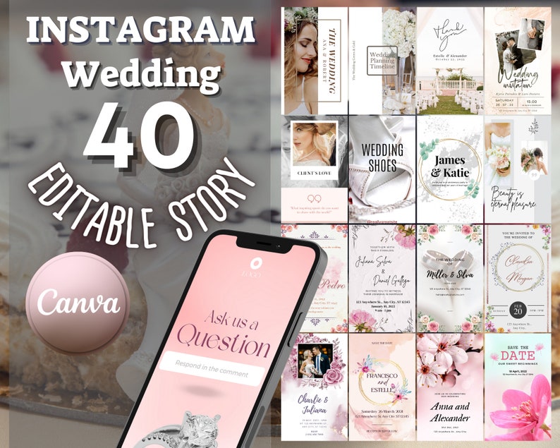 40 Professional WEDDINGS Story Templates - Canva Designs - Designers ...