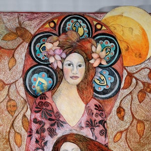 Patricia Wyatt "sisters of the Sun" Original One of a Kind Unframed ...