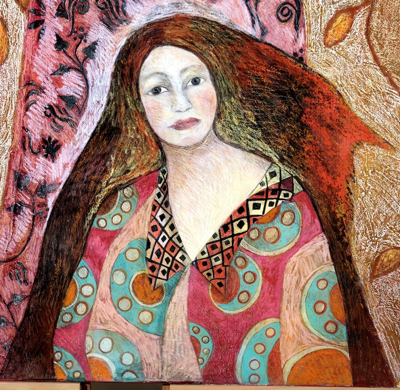 Patricia Wyatt "sisters of the Sun" Original One of a Kind Unframed ...