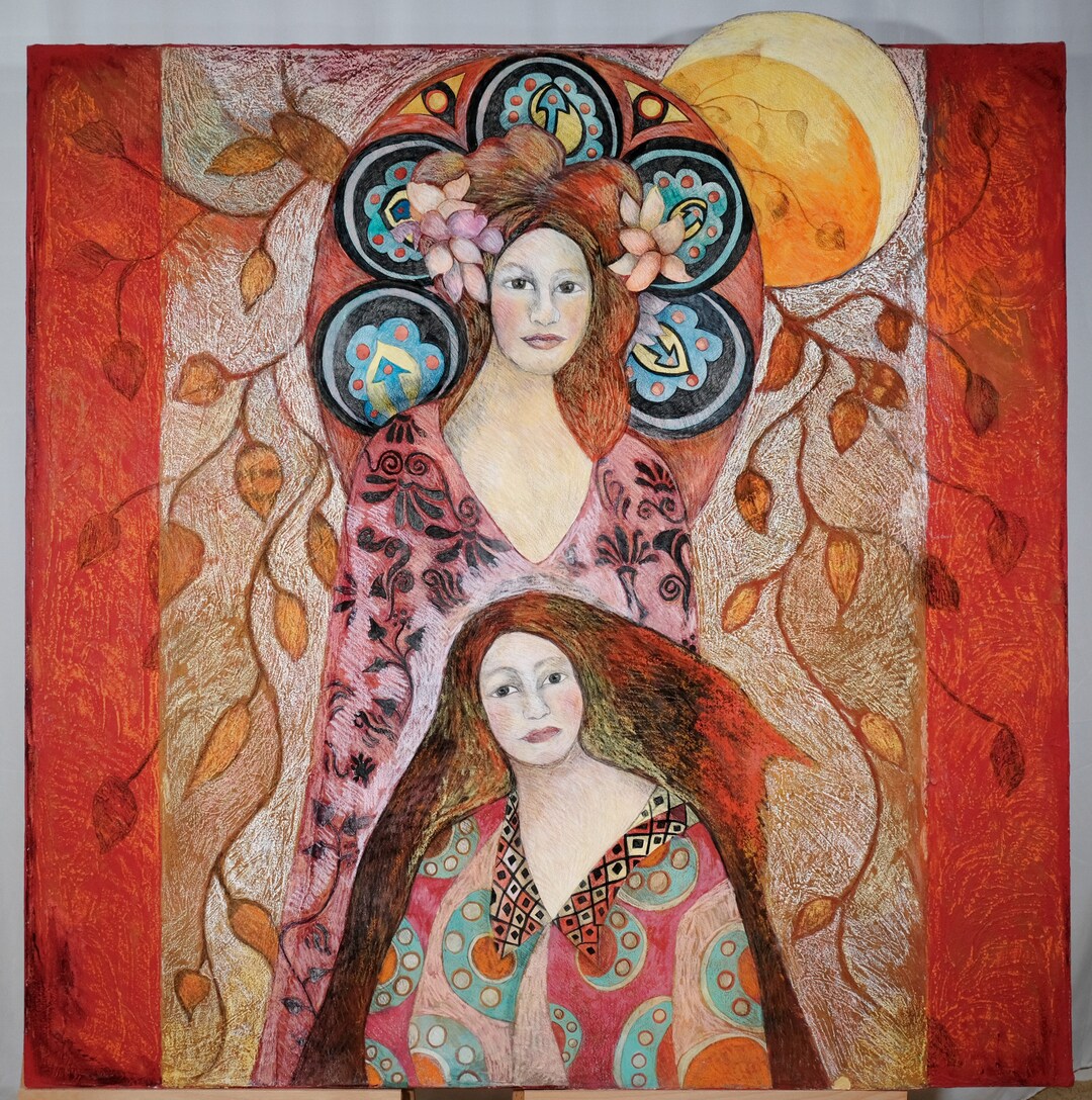 Patricia Wyatt "sisters of the Sun" Original One of a Kind Unframed ...