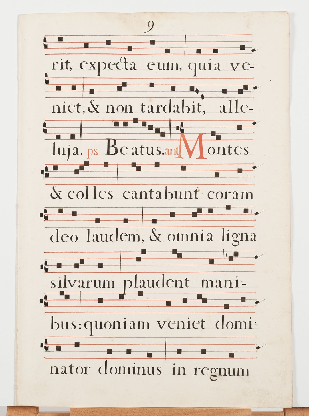 17th Century Latin Antiphonal Music Vellum(?) Manuscript 18" × 12 ...