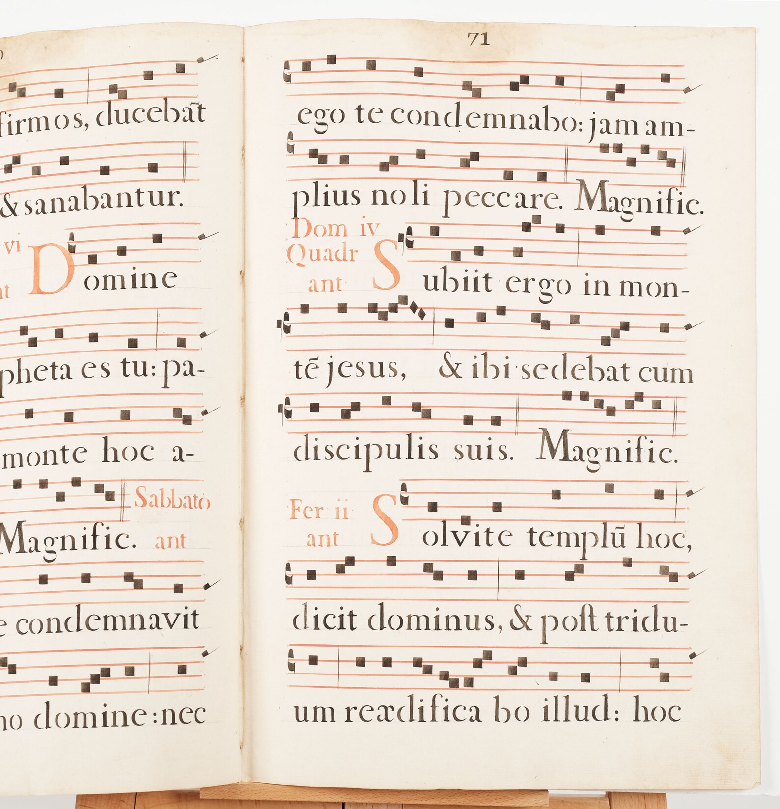 17th Century Latin Antiphonal Music Vellum Manuscript 18 12 Four Pages ...