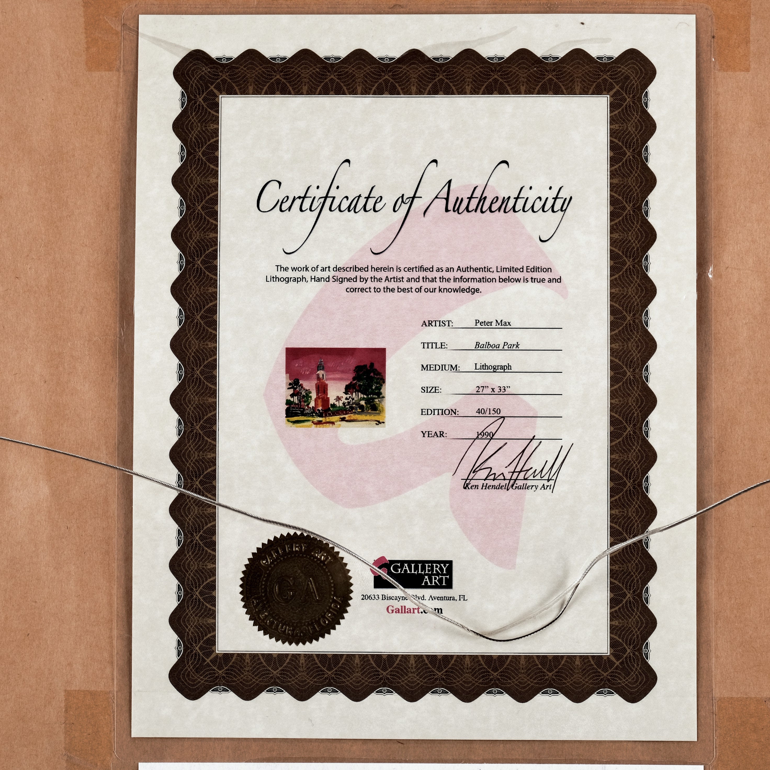 Peter Max "balboa Park" Hand Signed Limited Edition 40/150 Gilded ...