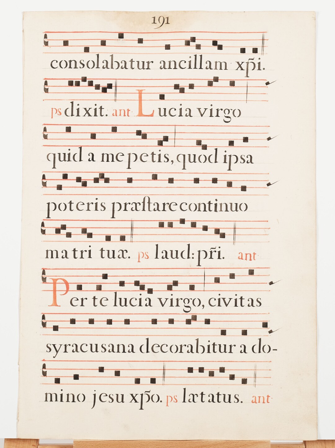 17th Century Latin Antiphonal Music Manuscript 18" × 12" Double Sided ...