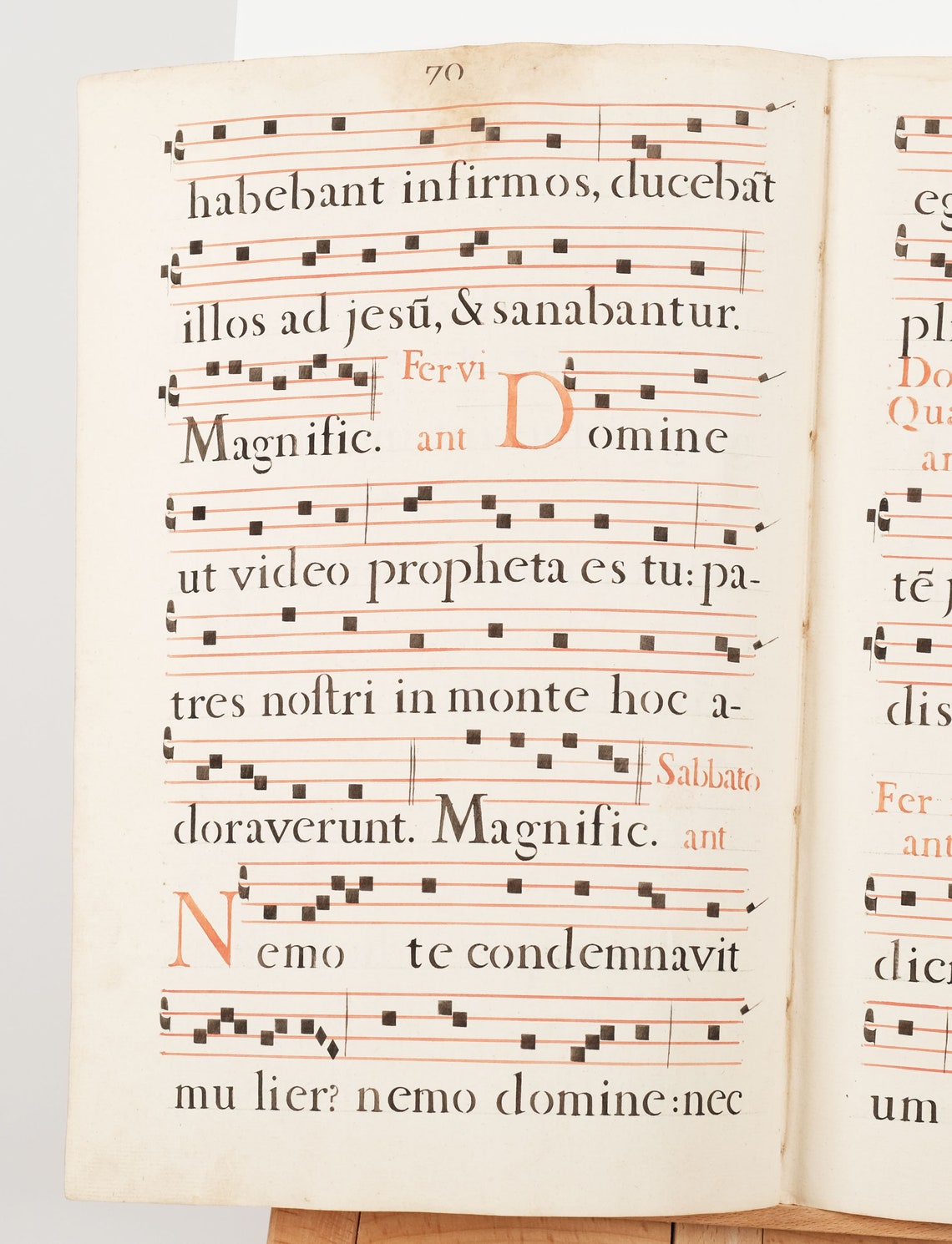 17th Century Latin Antiphonal Music Vellum Manuscript 18 12 Four Pages 24 Wide X 18 High When ...