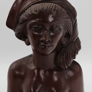 Balinese Princess Artisan Hand Carved Wood Sculpture Antique Early to ...