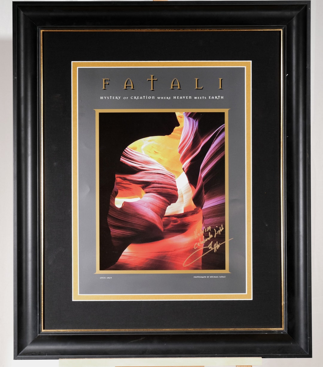 Michael Fatali Hand Signed in Golden Ink "angel Arch" Slot Canyon ...