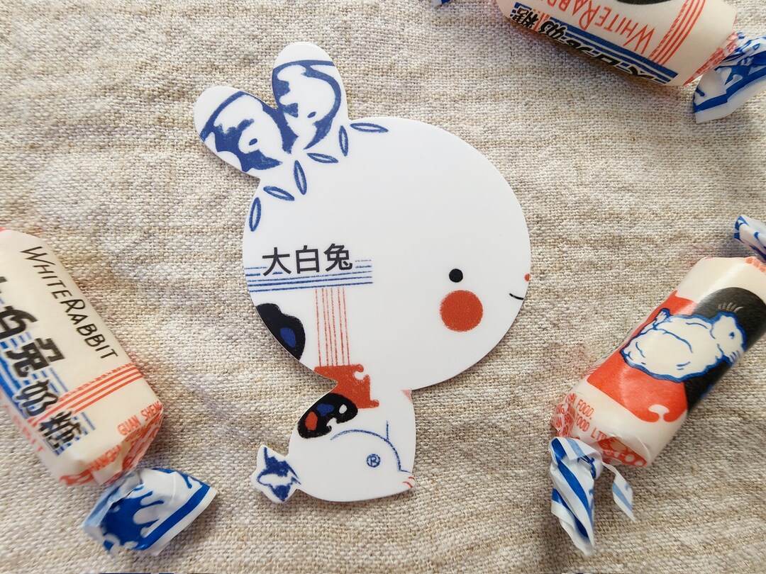 White Rabbit Candy Vinyl Sticker - Etsy