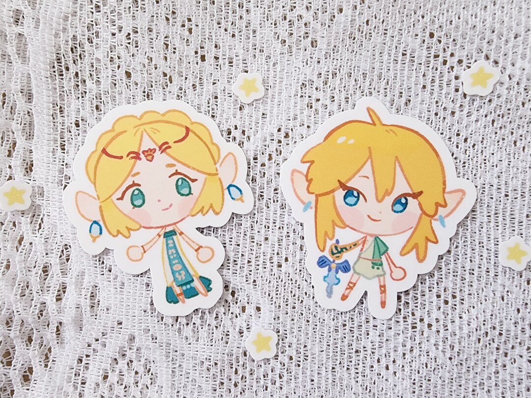 TOTK Zelda and Link Stickers Glossy Finish Waterproof - Etsy
