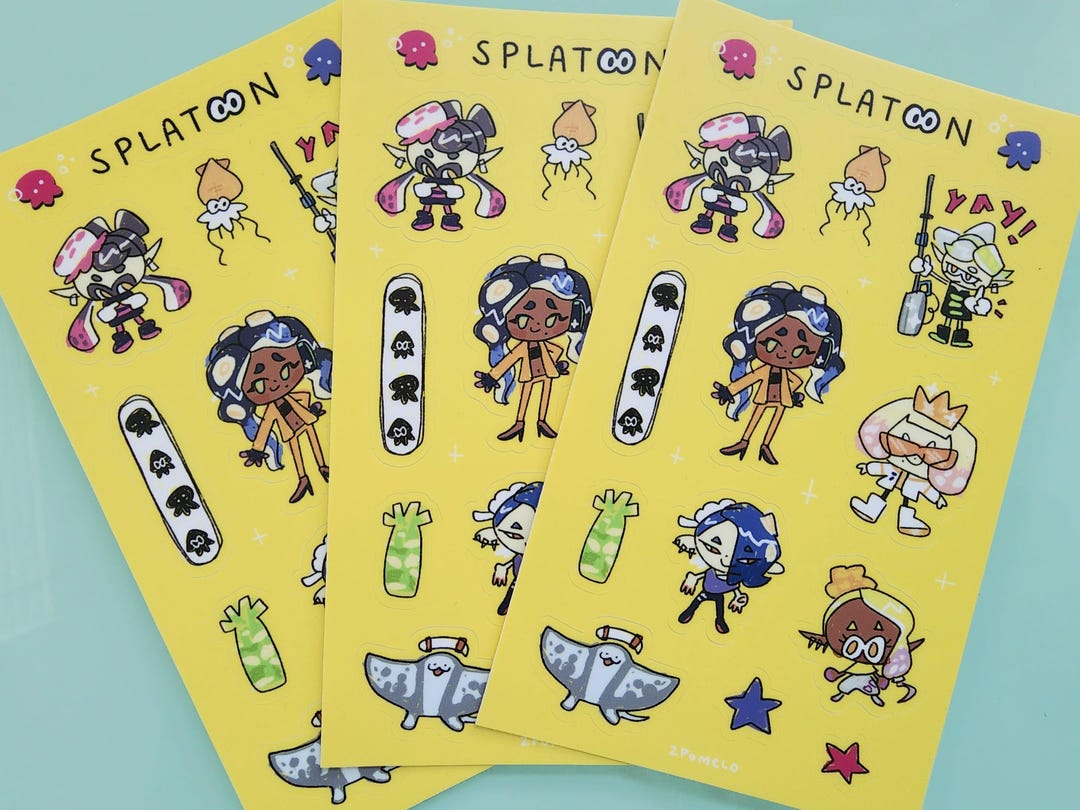 Splatoon-inspired Sticker Sheet | 3x5 Inches | Waterproof Vinyl - Etsy