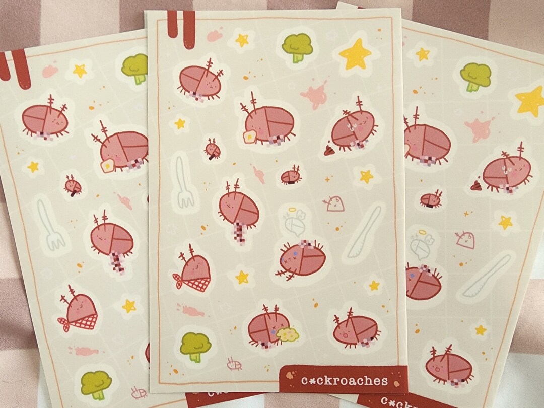 Cockroach Sticker Sheet | Handmade Waterproof Matte - Etsy