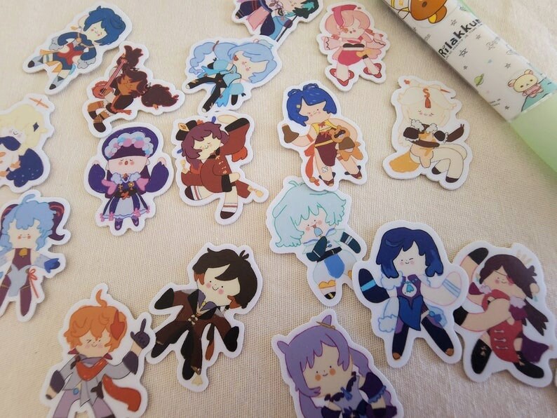 Genshin Impact Mini Vinyl Sticker Gacha All Regions - Etsy Canada