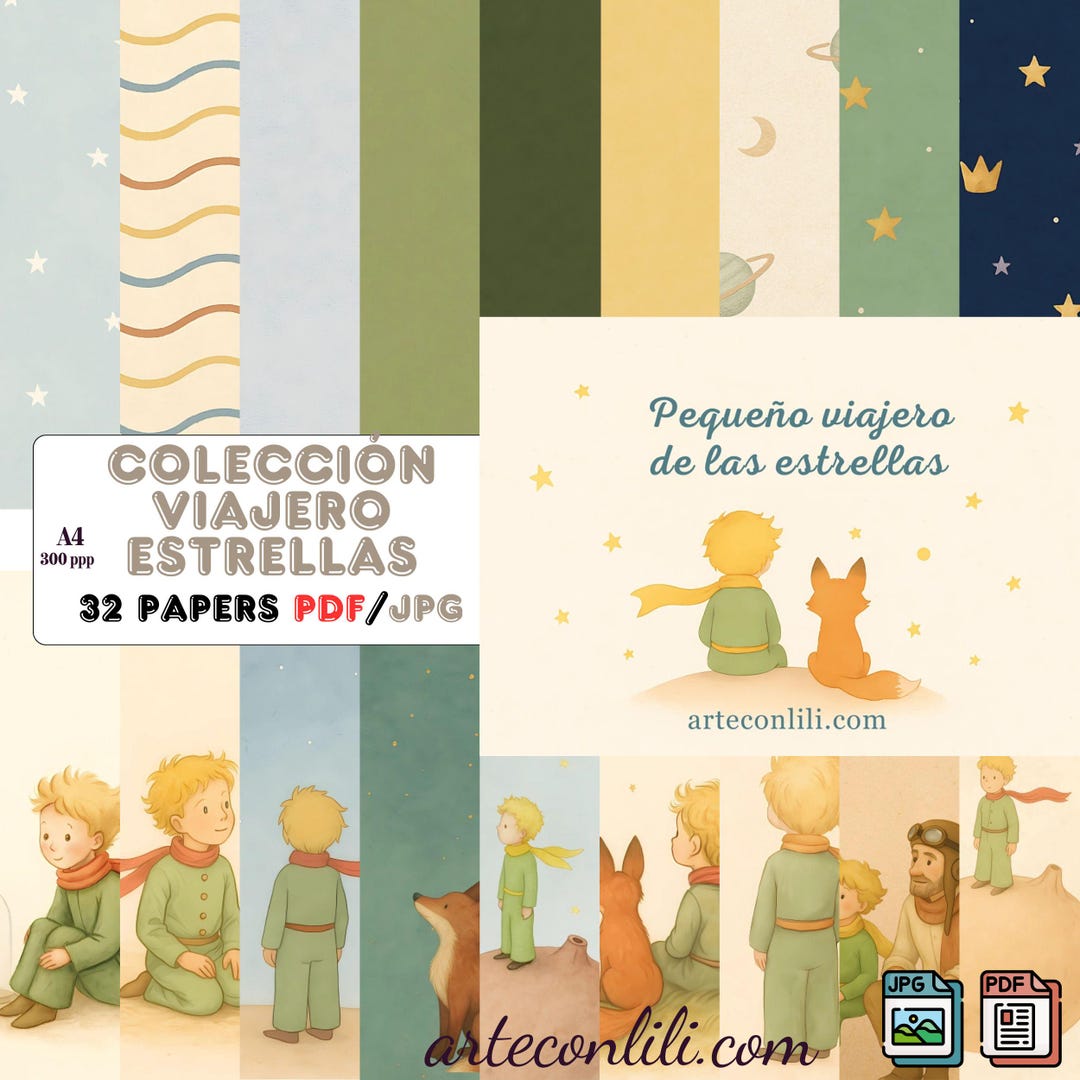 Children's Storybook Style Digital Papers – Scrapbooking PDF/JPG A4 ...