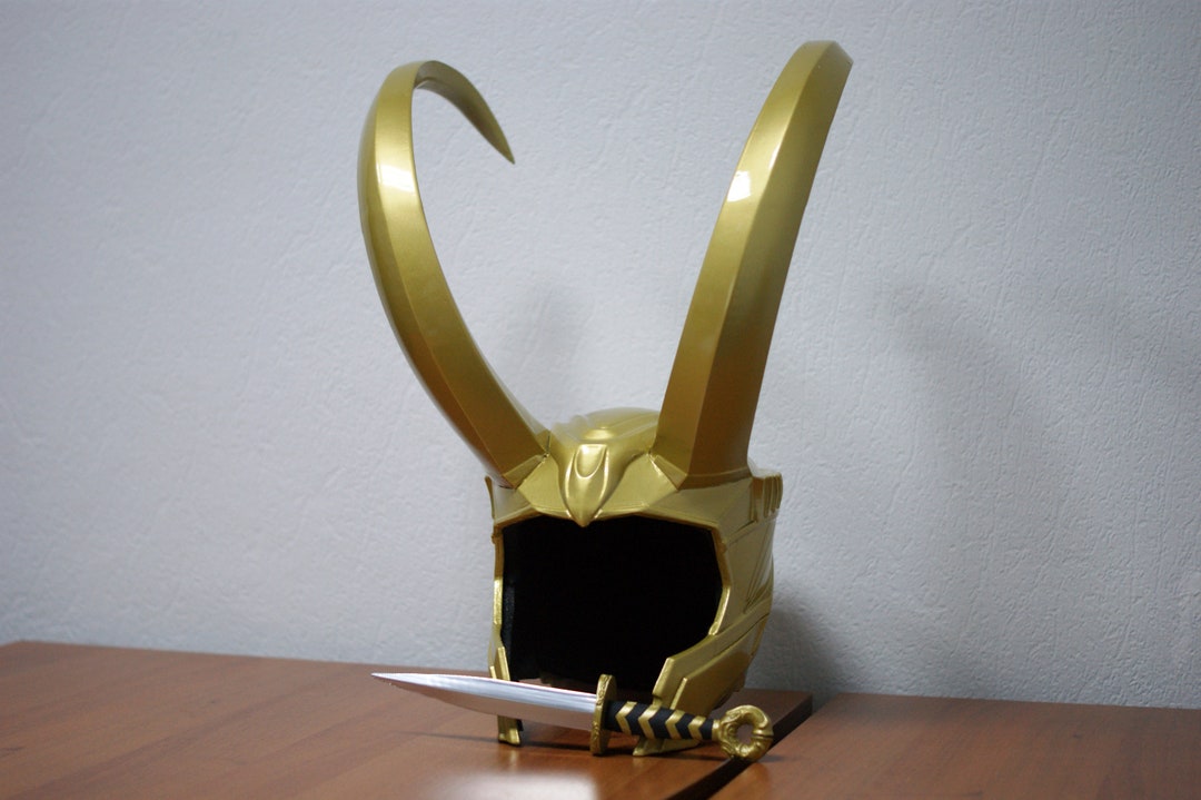 Loki Helmet With Horns and Dagger Replica Marvel Cosplay Avengers Armor ...