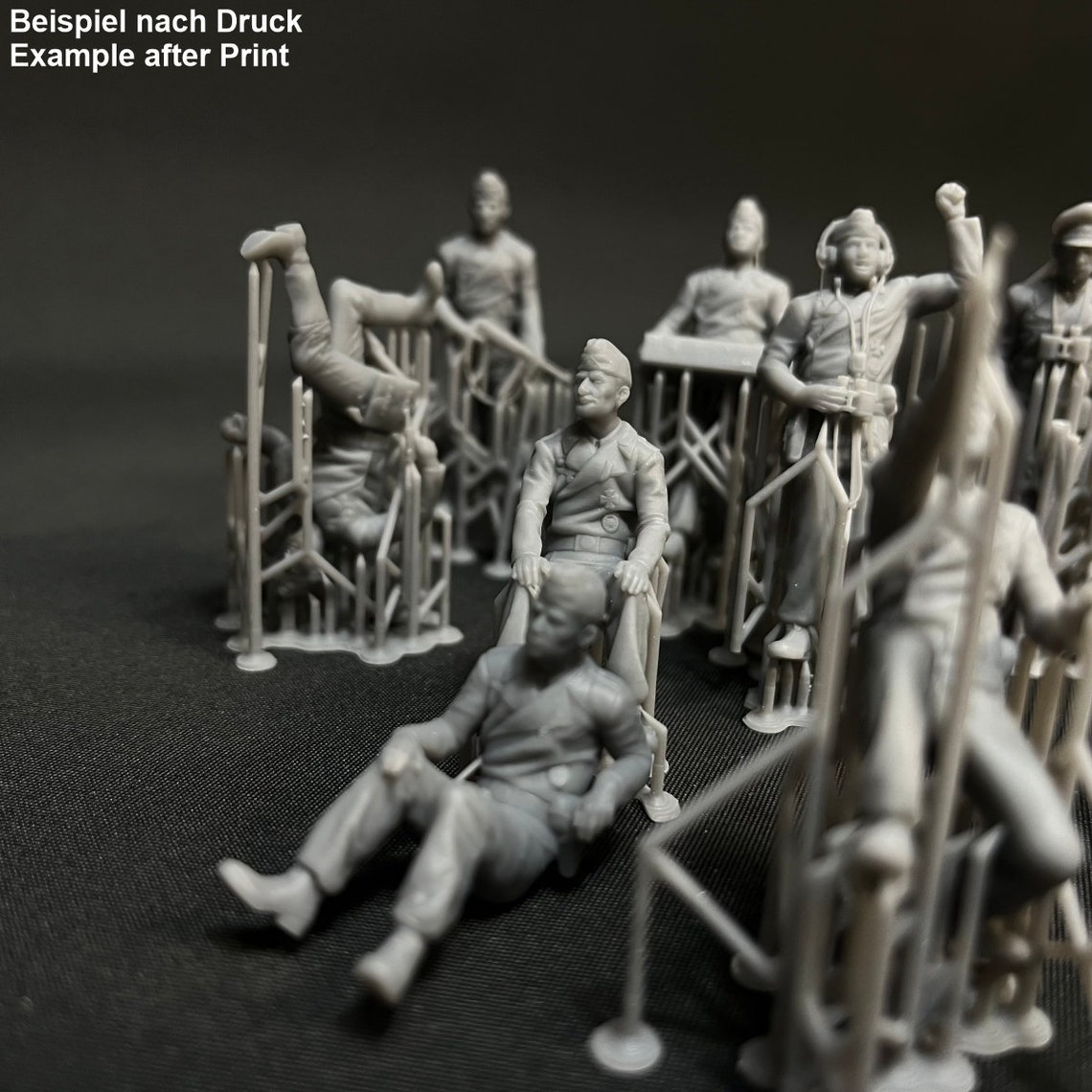 German Tank Crew - WW2 Resin Figures Set - 12 Pieces - 1:24, 32, 35, 48 ...