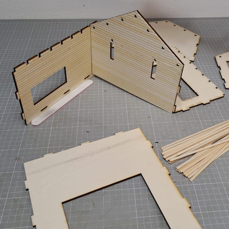 Log Cabin as Mountain Station 1:35 Kit - Laser Cut Wooden Kit for ...