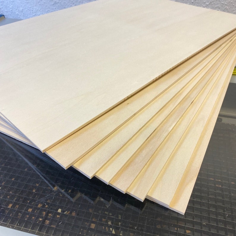 Poplar Wood Plywood Sheet 3mm - 600x300mm - 3 Pieces for Laser Cut CNC ...